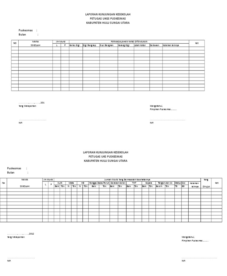 Form Lap Ukgs Dan Uks | PDF