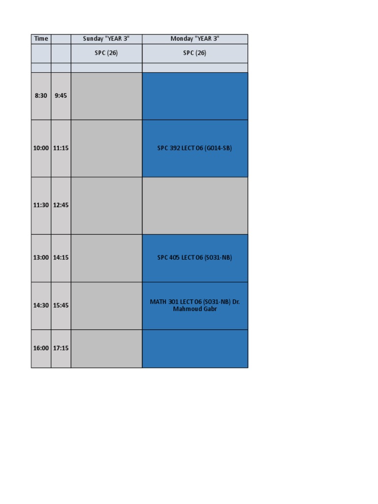 My Final Schedule | PDF