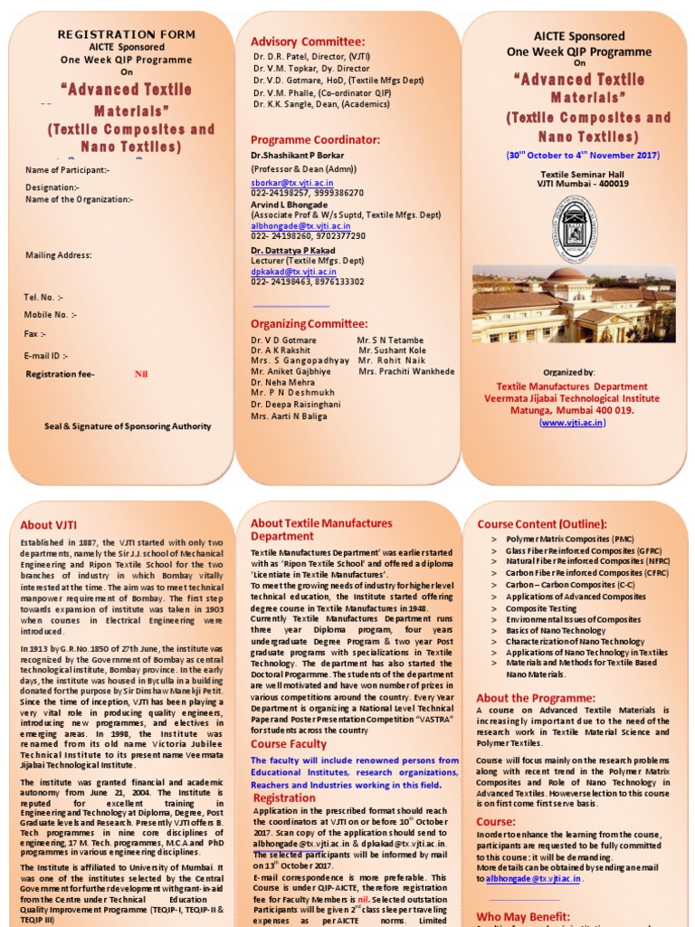 QIP Brochure Advanced Textile Materials Final | PDF | Composite ...