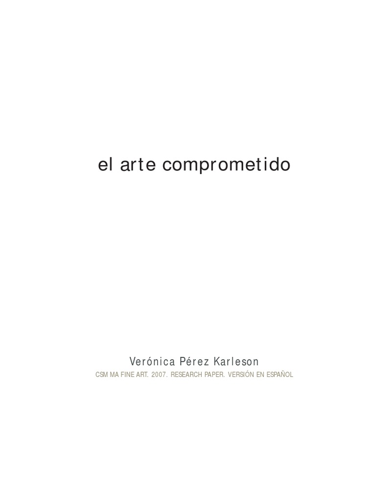 VPérezK-El Arte Comprometido | PDF | Conocimiento | Democracia
