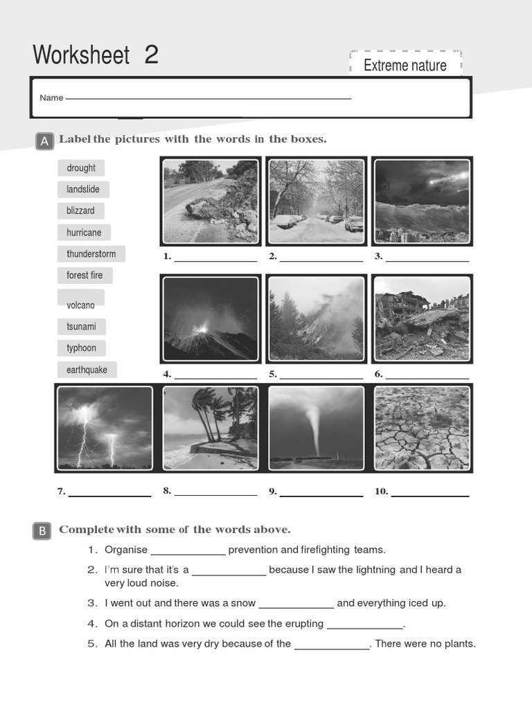 Environment Natural Disasters Worksheet | PDF | Oxygen | Natural ...