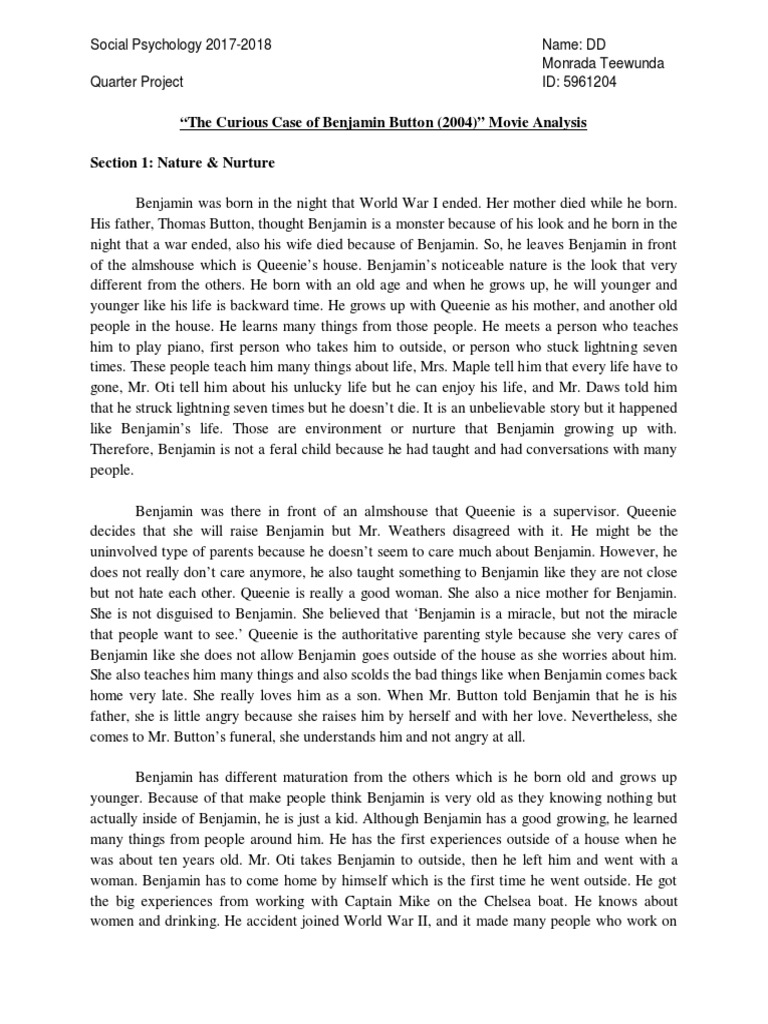 The Curious Case of Benjamin Button | PDF