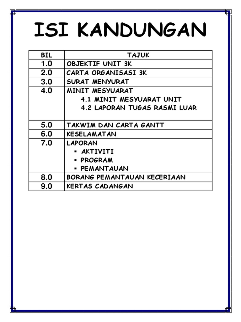 Isi Kandungan Fail 3k | PDF
