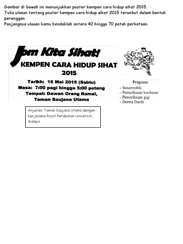 Poster Kempen Cara Hidup Sihat | PDF