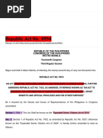 RA 7432 - Senior Citizens Act | PDF | Old Age | Citizenship