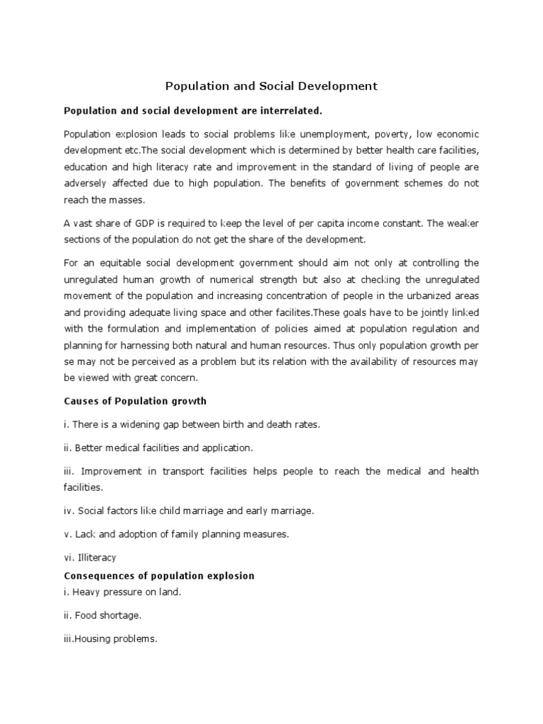 Population and Social Development | PDF