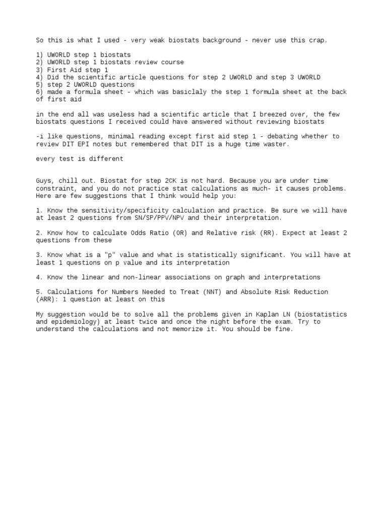 Step 2 CK Biostat | PDF
