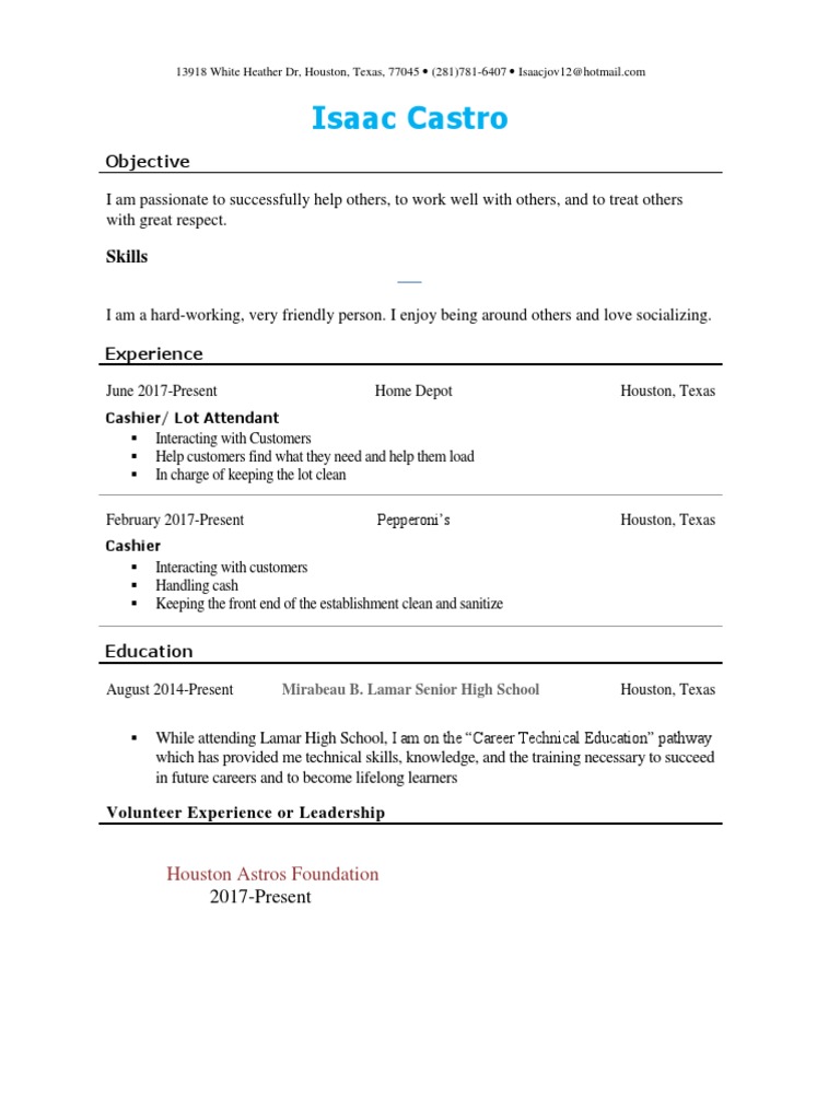 Isaac Castro Resume | PDF