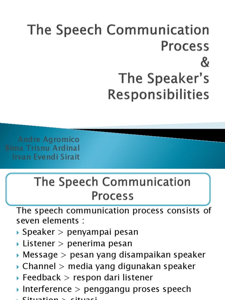 The Speech Communication Process Pdf Nonverbal Communication