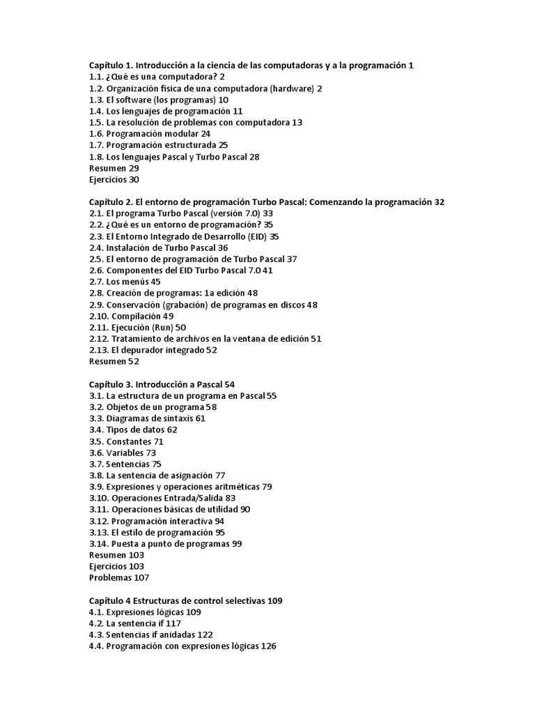 Introducción a Turbo Pascal | PDF | Programa de computadora | Programación