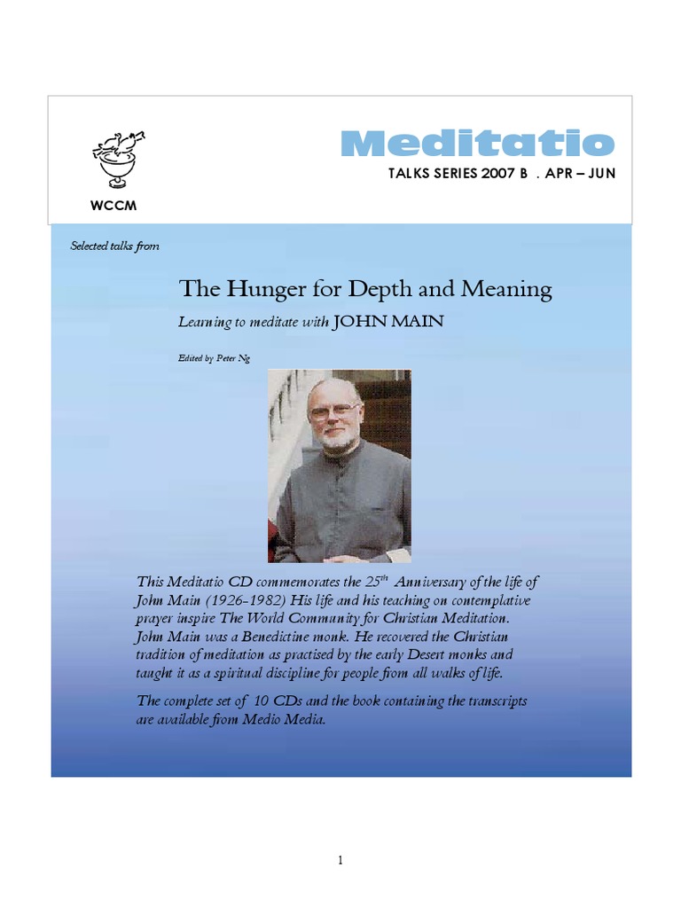 Learning To Meditate With John Main | PDF | Christian Meditation | Prayer