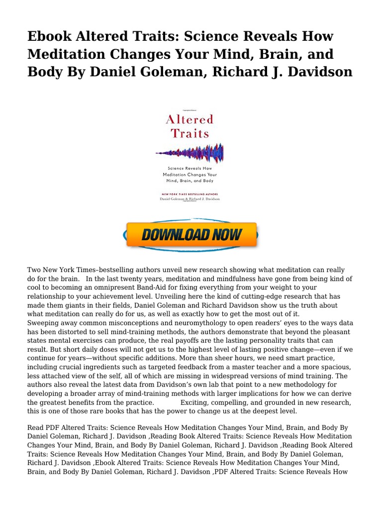 0cew PDF Altered Traits Science Reveals How Meditation Changes Your ...