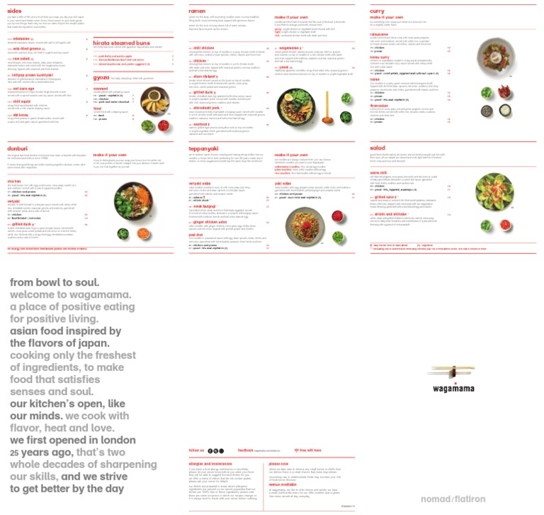 Wagamama East Menu | PDF | Ramen | Scallion