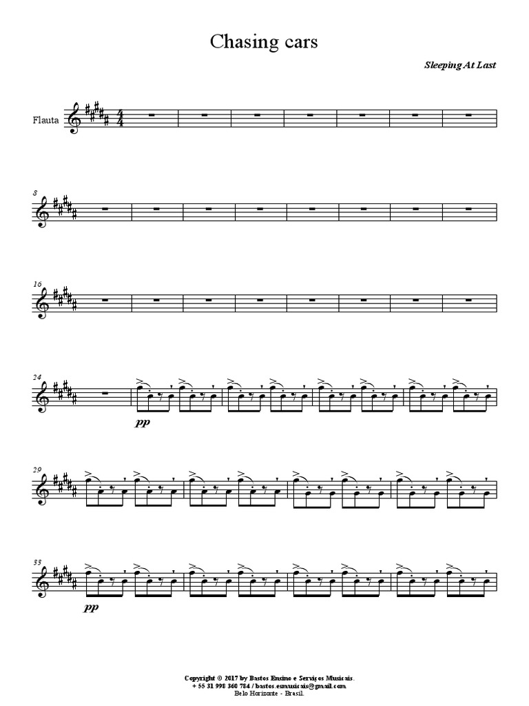 Chasing Cars - Flute | PDF