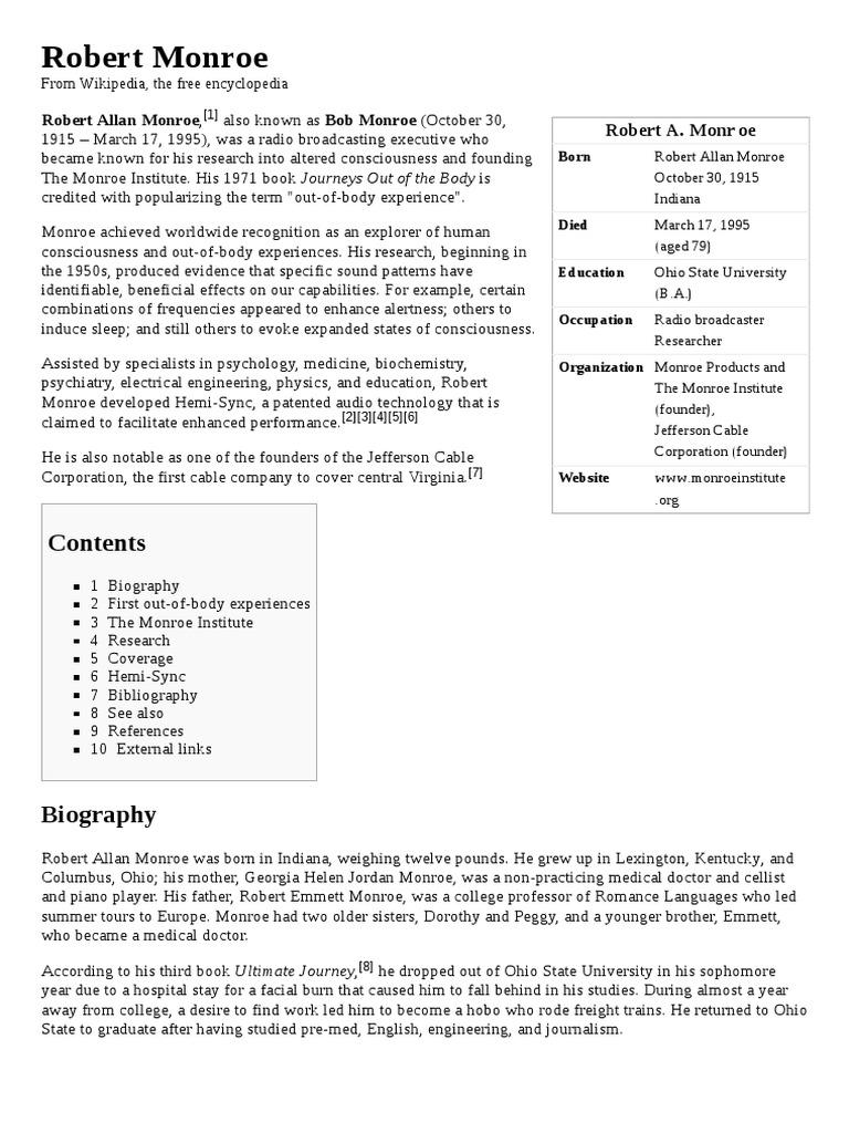 Robert Monroe | PDF | Psychological Concepts | Neuroscience