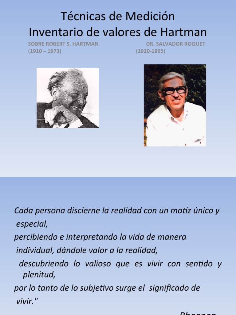 Hartman Presentación | PDF | Axiología | Valor (ética)