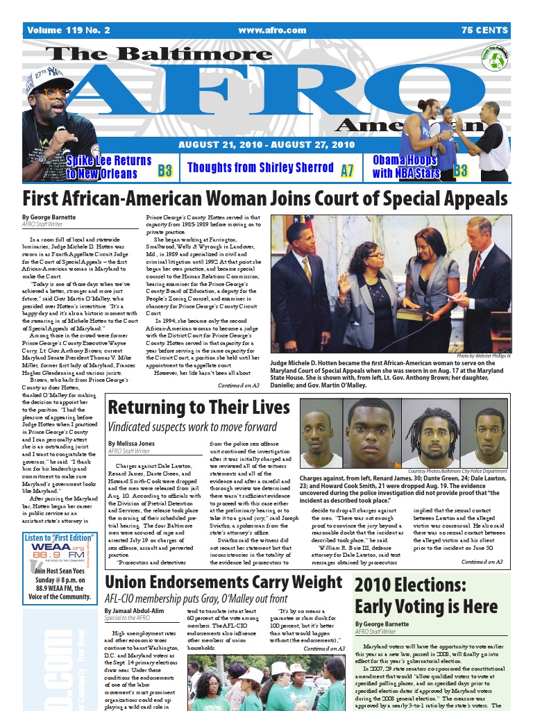 Baltimore Afro-American Newspaper, August 21, 2010 | PDF | Annual ...