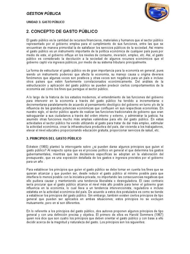 Conceptos de Gasto Publico | PDF | Gobierno | Ciencias económicas