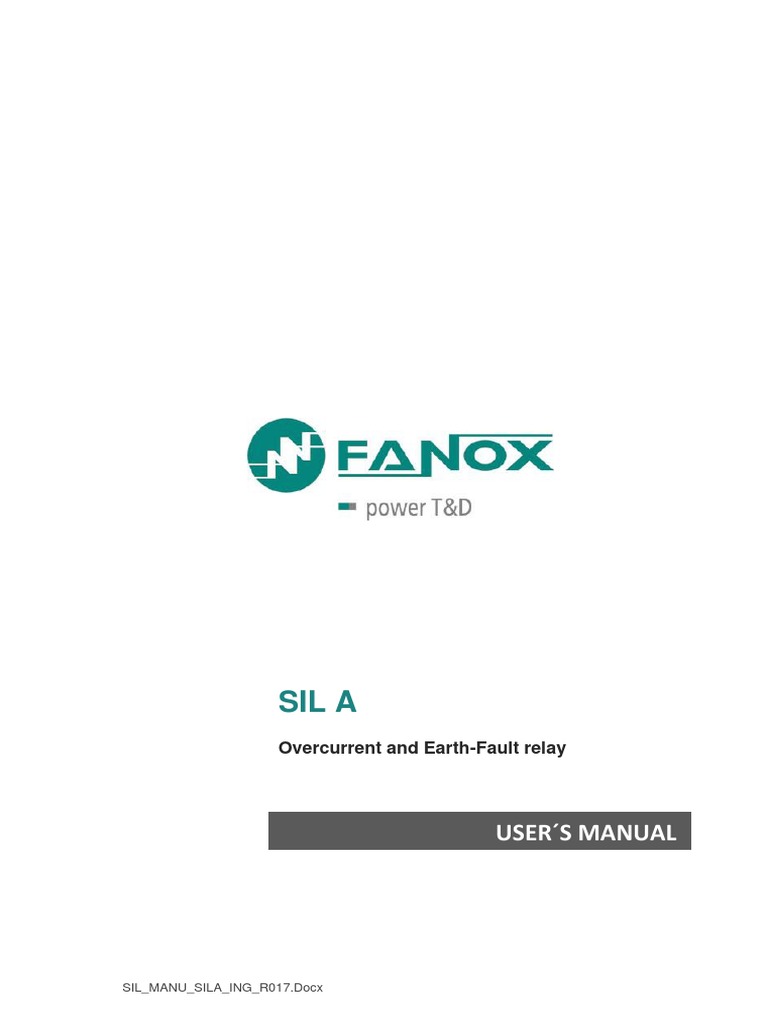 Fanox SIL-A User Manual | PDF | Electrostatic Discharge | Relay