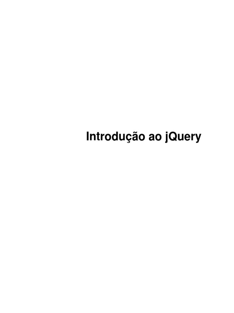 Introducao Jquery | PDF | Folhas de estilo em cascata | J Query