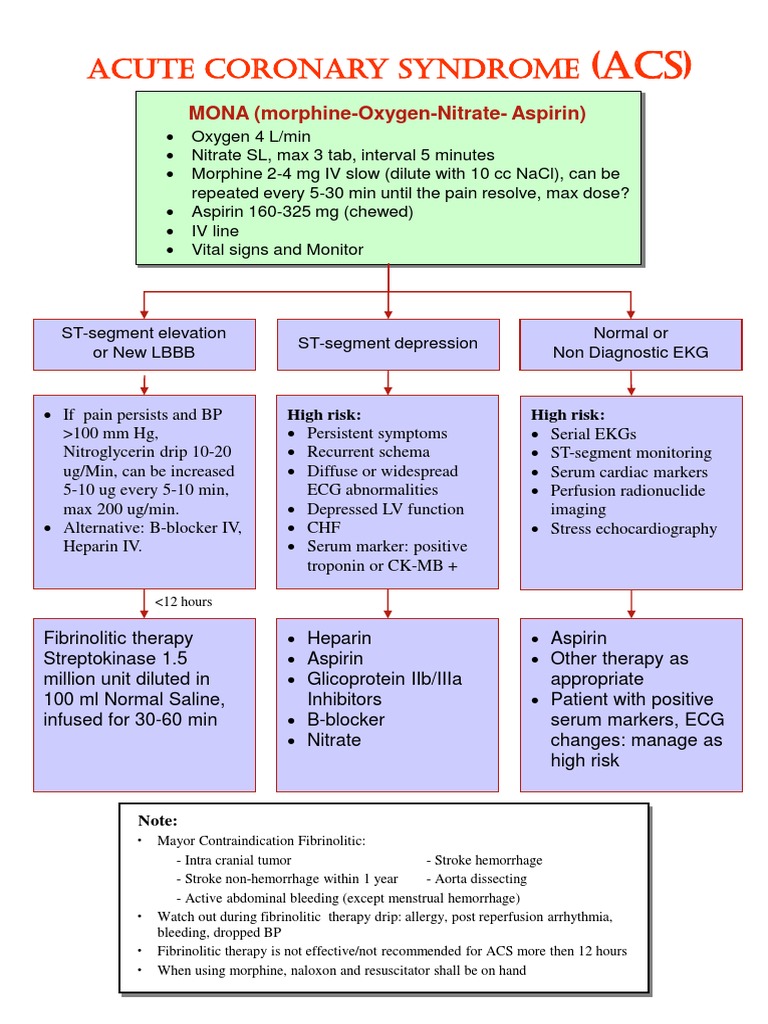 Acute Coronary Syndrome Treatment Protocol | PDF | Rtt | Internal Medicine