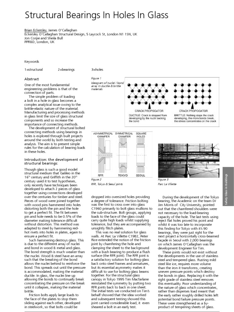 Bearing Stress Glass | PDF | Bearing (Mechanical) | Stress (Mechanics)