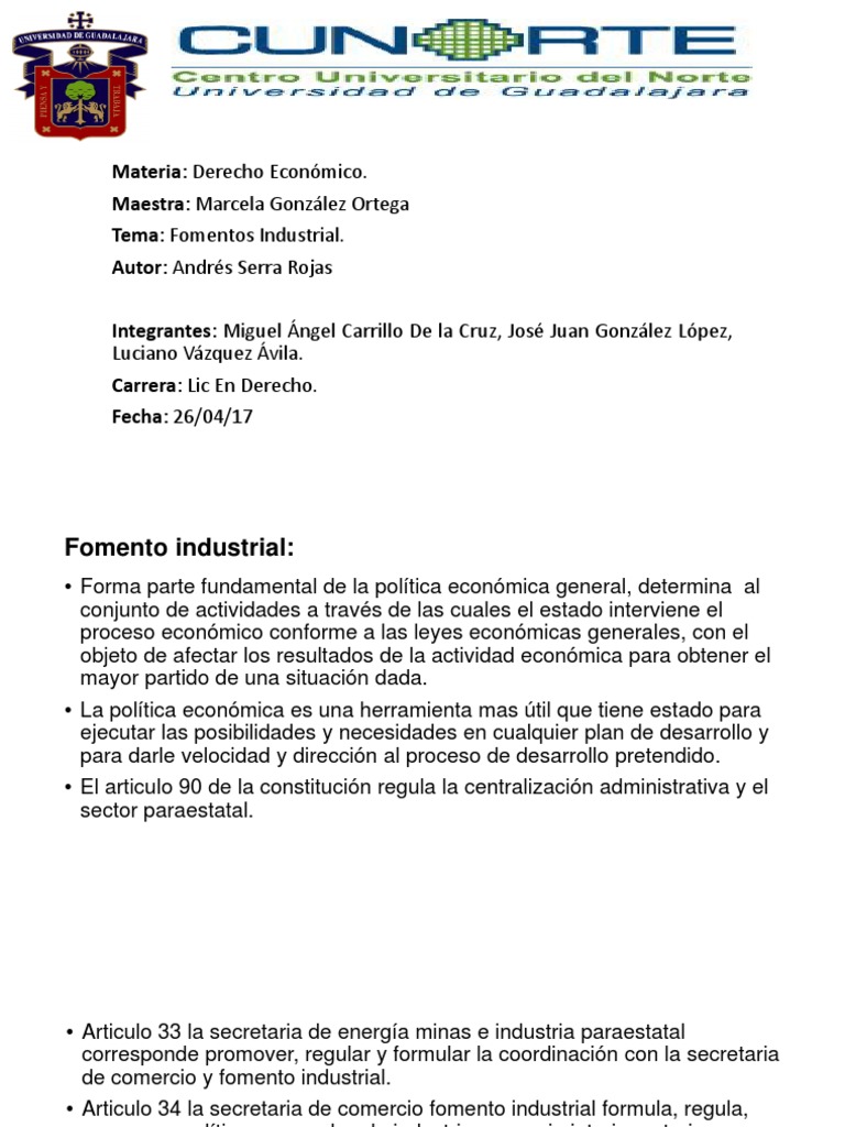 De. Fomento Industrial. | PDF | México | Cooperativa