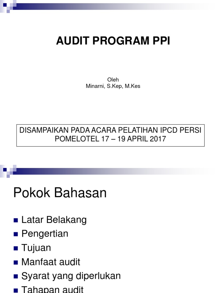Audit Program PPI Rumah Sakit | PDF