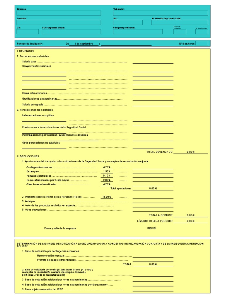Plantilla de Excel Para Nomina | Salario | Finanzas del Gobierno