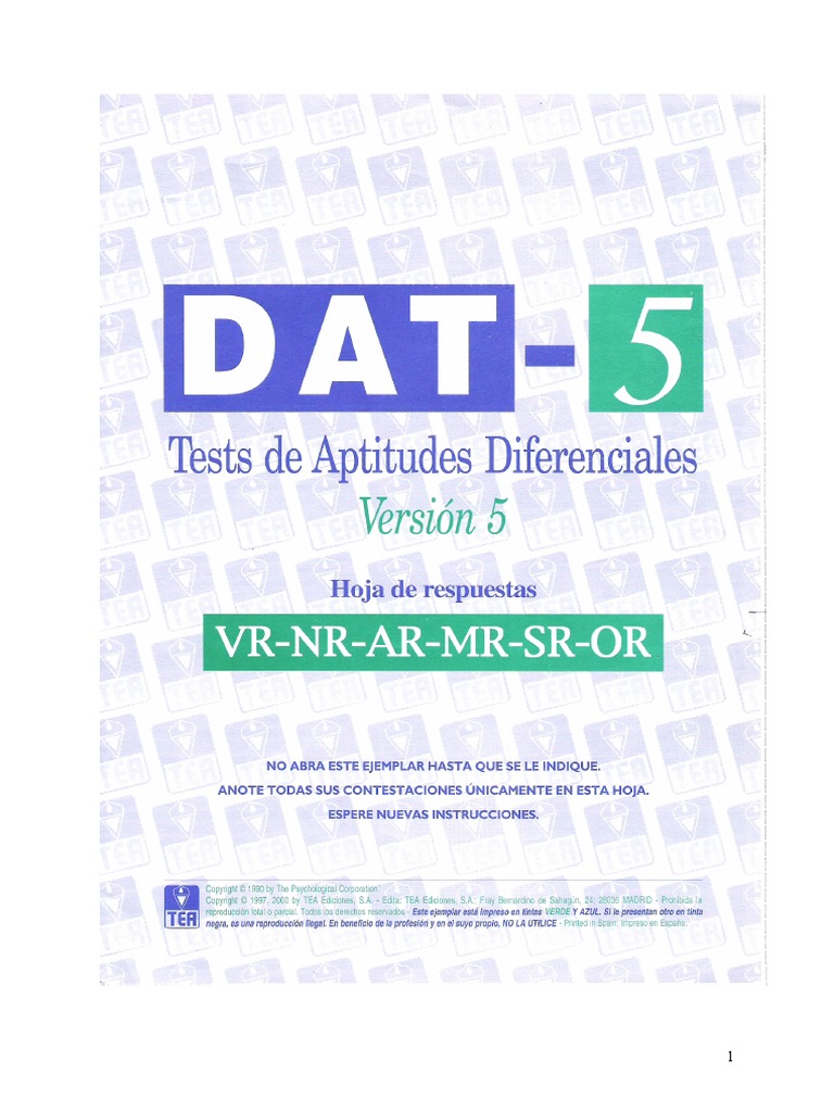 Dat-5 Hoja de Respuesta PDF | PDF