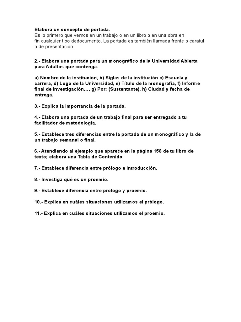 Elabora Un Concepto de Portada | PDF