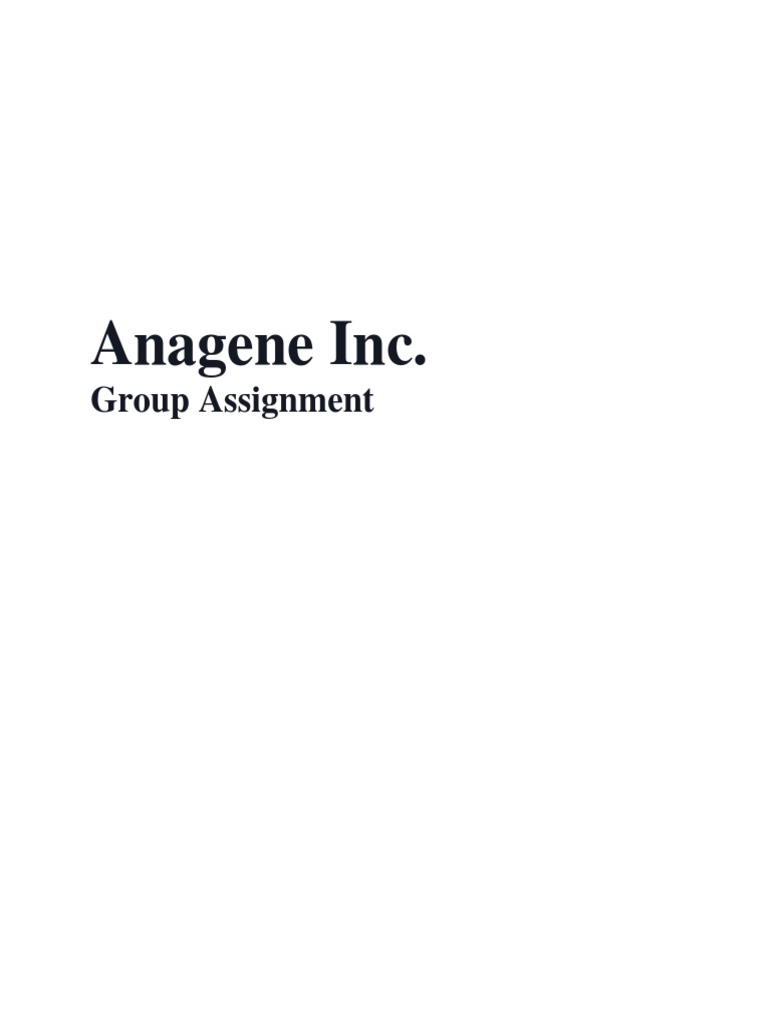 Anagene - Final Case Assignment | PDF | Gross Margin | Profit (Accounting)