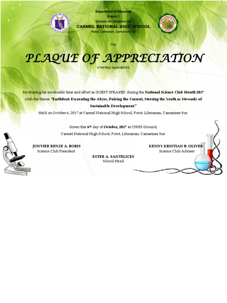 Certificate For Guest Speakers | PDF