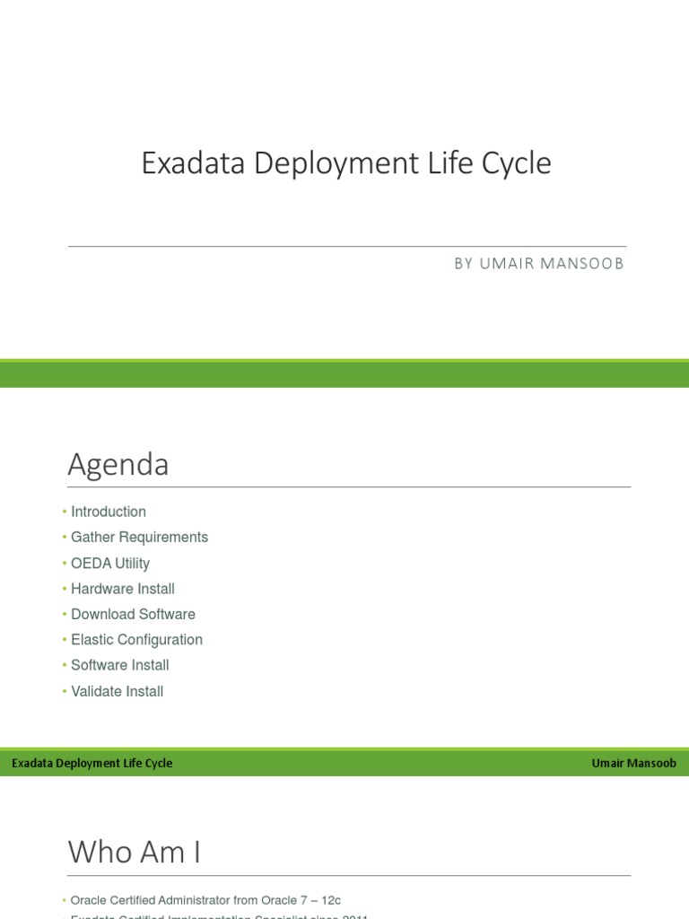 Exadata Deployment Process by Umair Mansoob | PDF | Oracle Database ...