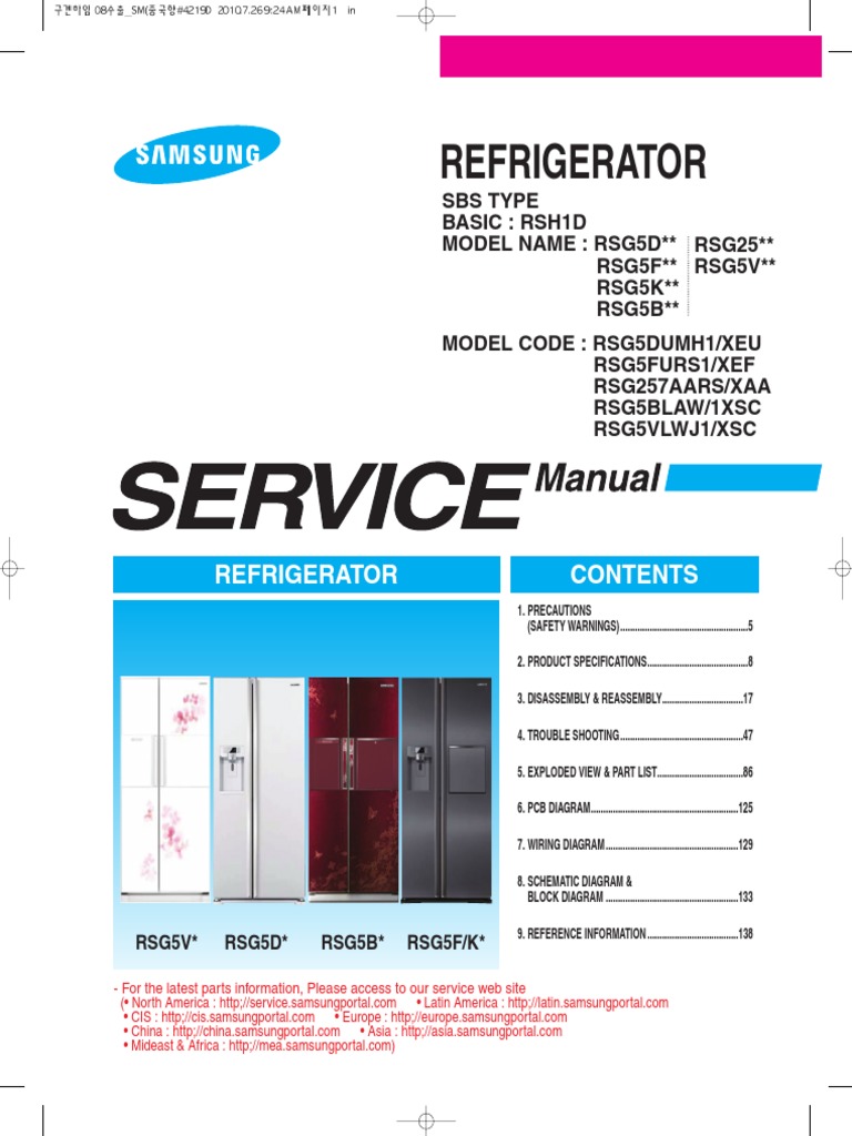 Samsung RSG5FURS PDF | PDF | Refrigerator | Ac Power Plugs And Sockets