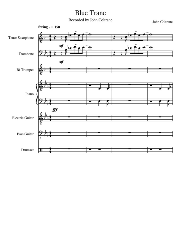 Blue Train Transcription | PDF | Jazz | American Popular Music