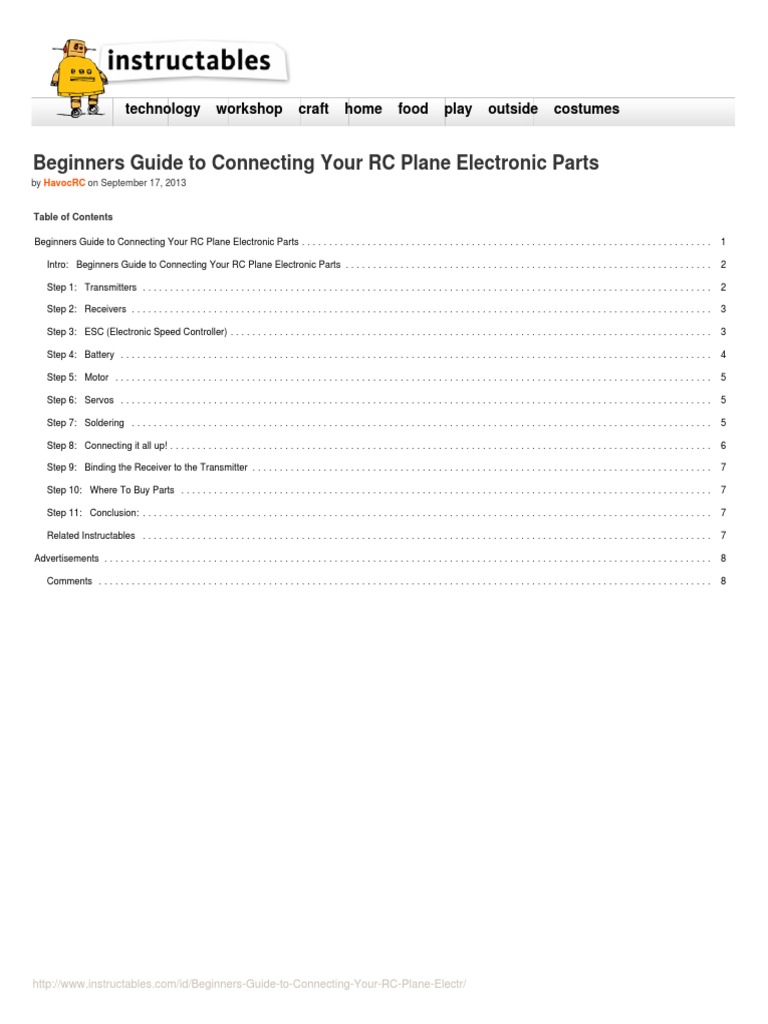 Beginners Guide To Connecting Your RC Plane Electr PDF | PDF ...