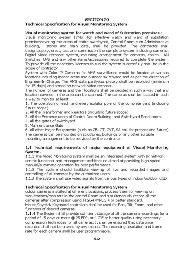 Visual Monitoring System | PDF | Video | Electrical Substation