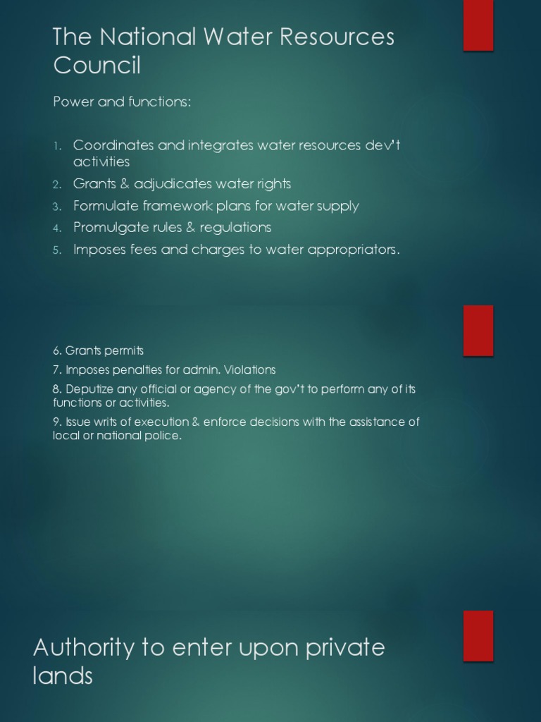 The National Water Resources Council | PDF