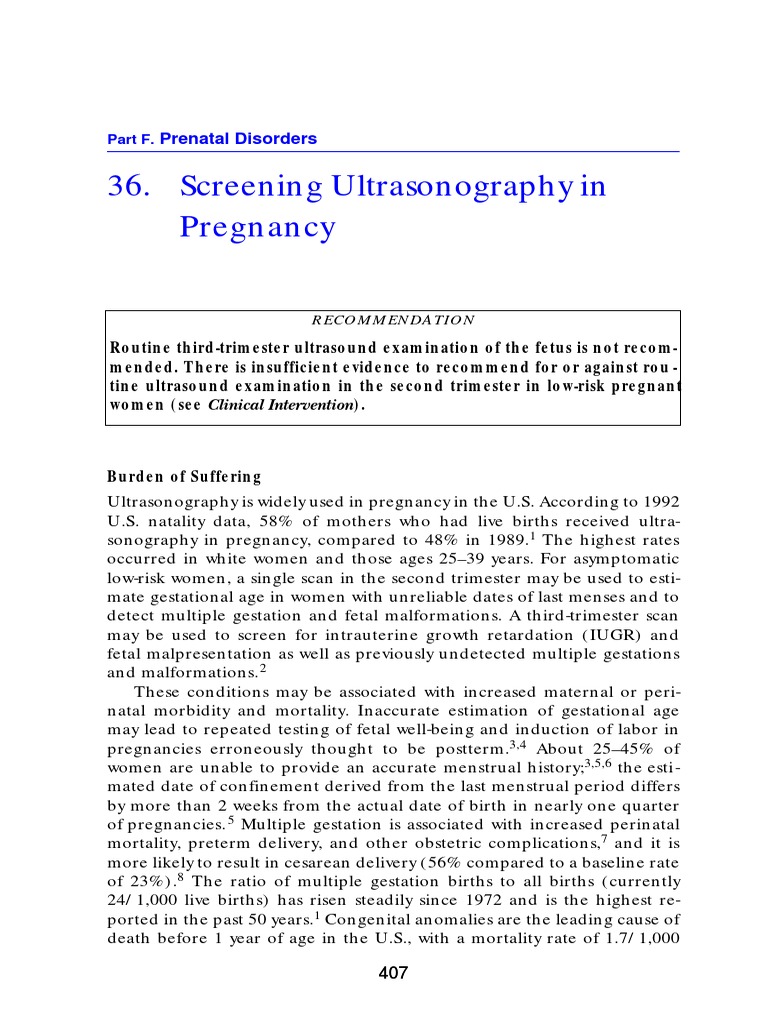Ultrasound Screening in Pregnancy | PDF | Medical Ultrasound | Pregnancy