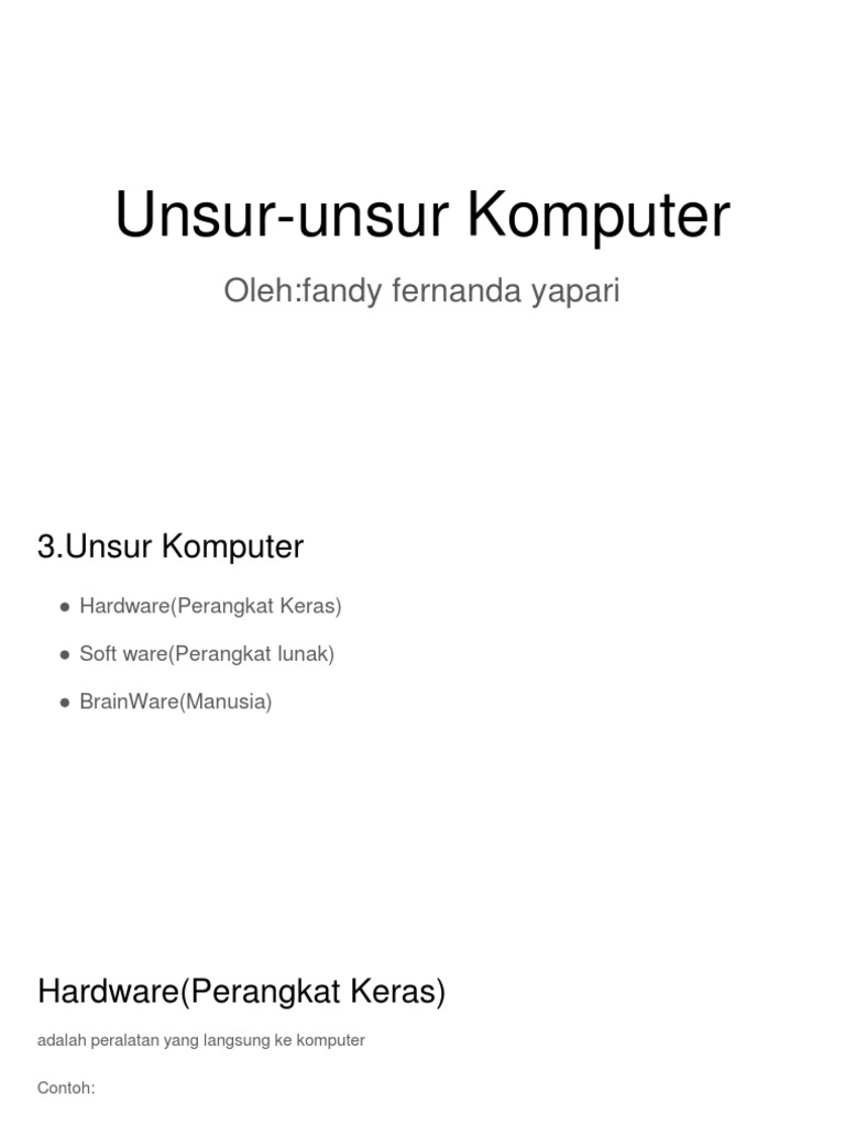 Unsur-Unsur Komputer | PDF | Game & Aktivitas