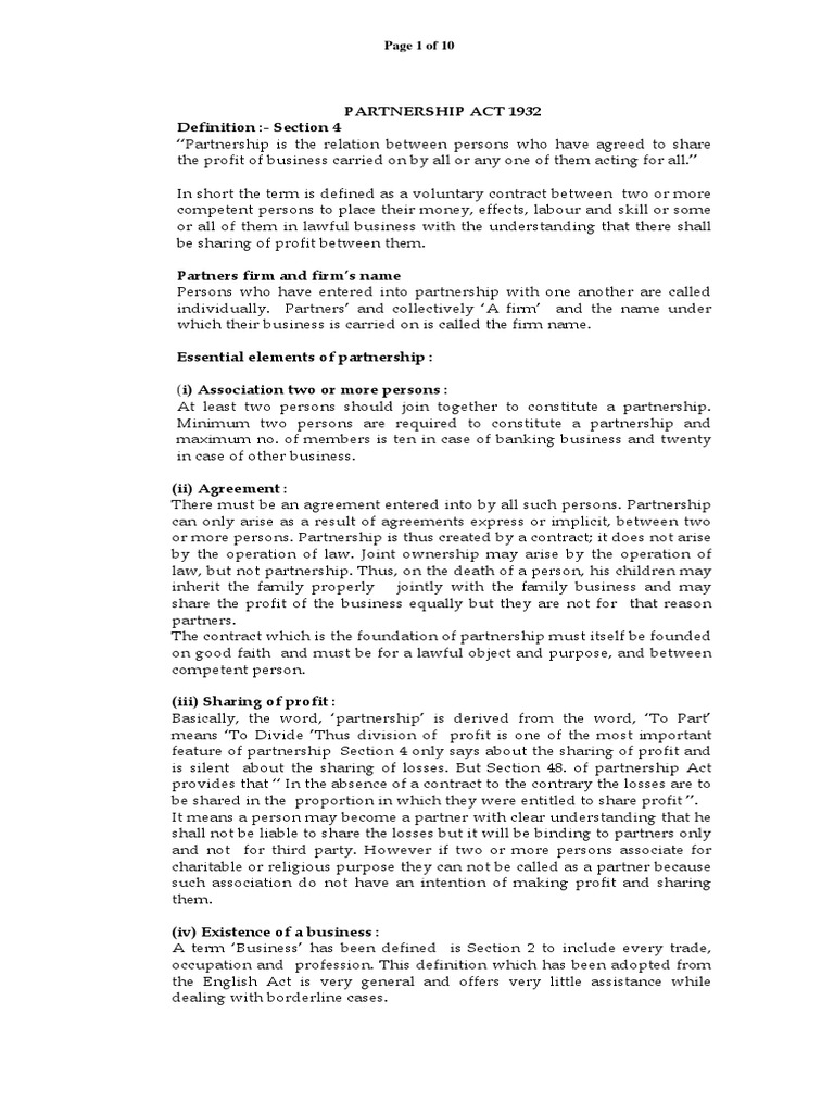 Partnership SY Bcom | PDF | Partnership | Law Of Agency