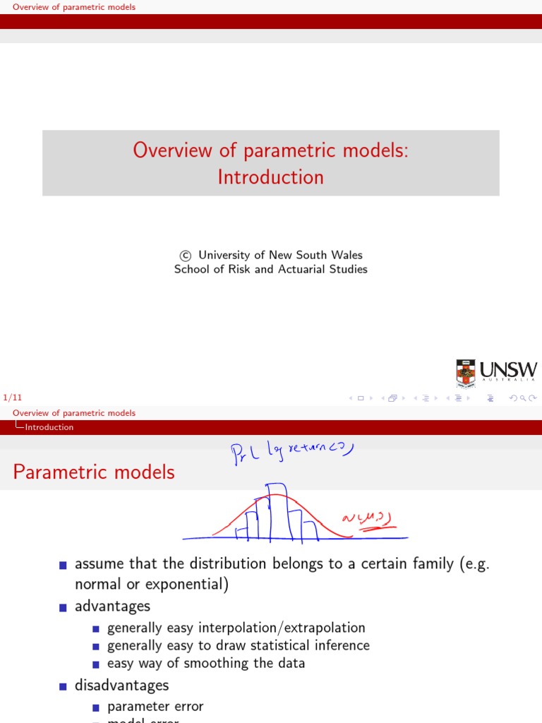 Overview of Parametric Models:: C University of New South Wales School ...