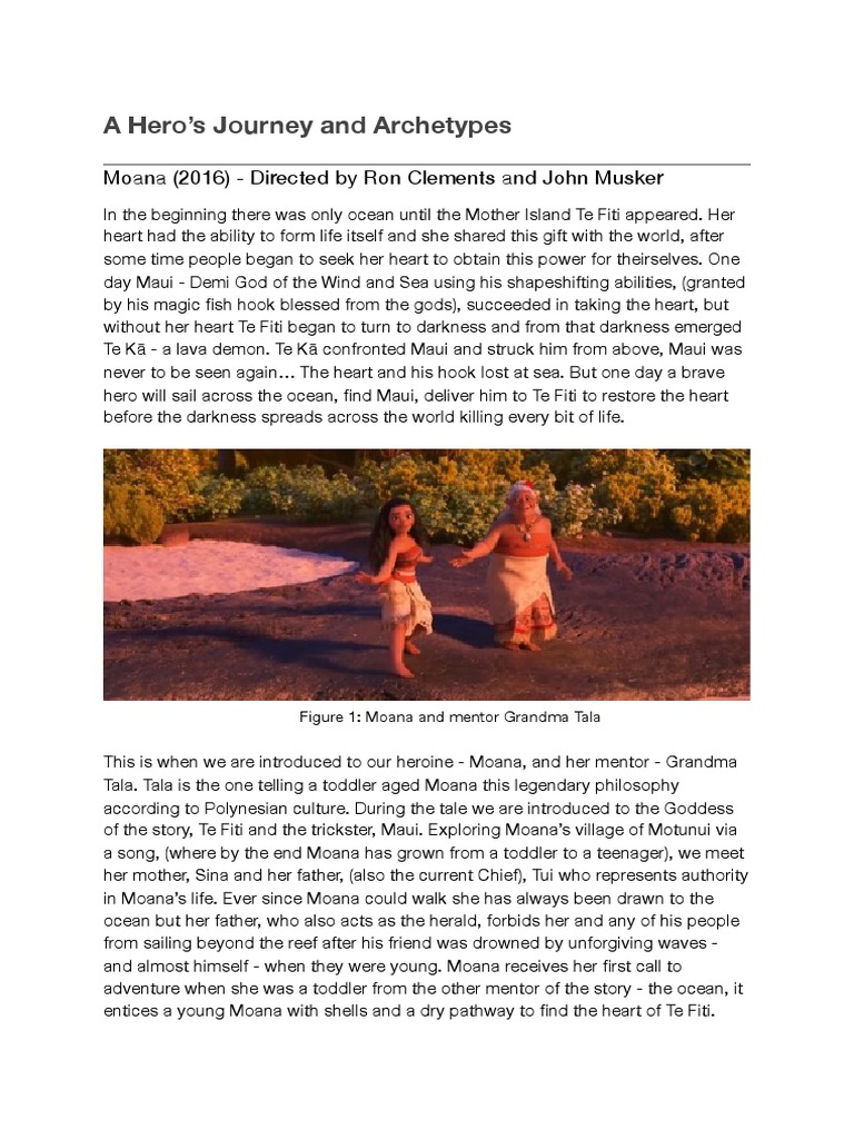Moana Film Review - A Hero's Journey and Archetypes | PDF | Moana (2016 ...