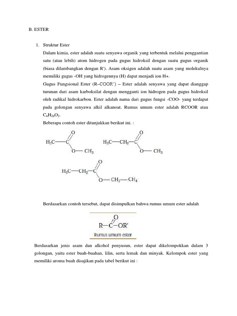 Kegunaan dan Struktur Senyawa Ester | PDF | Kesehatan Holistik