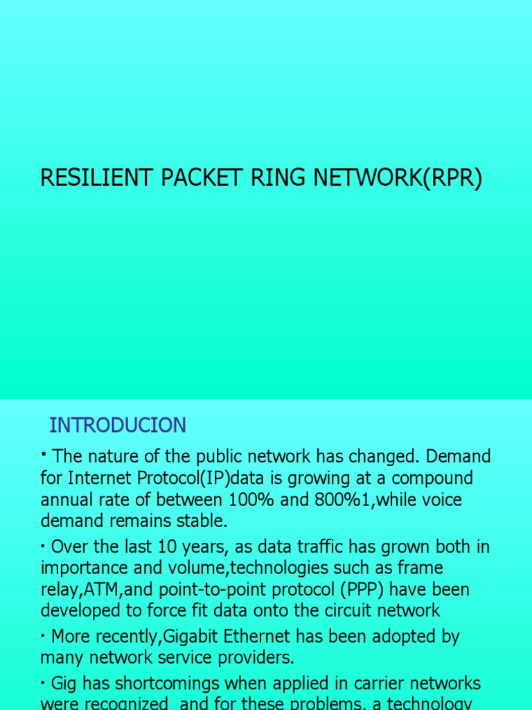 Resilient Packet Ring Network (RPR) | PDF | Computer Network | Network Topology