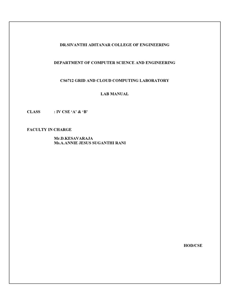 GCC Lab Manual | PDF | Apache Hadoop | Grid Computing