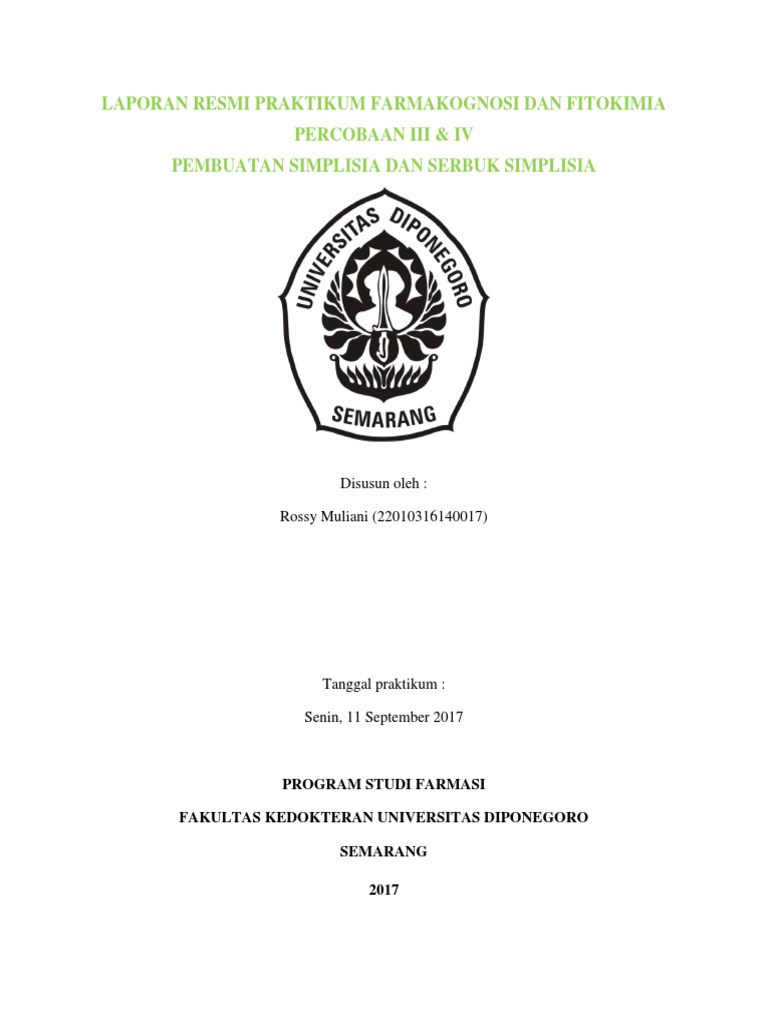 Rossy Muliani (17) - Acara III & IV - Pembuatan Dan Pengamatan Serbuk Simplisia | PDF