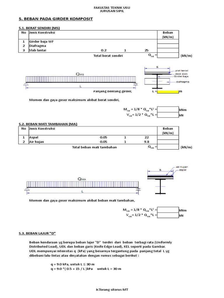 Perhitungan Jembatan Komposit Bahja | PDF