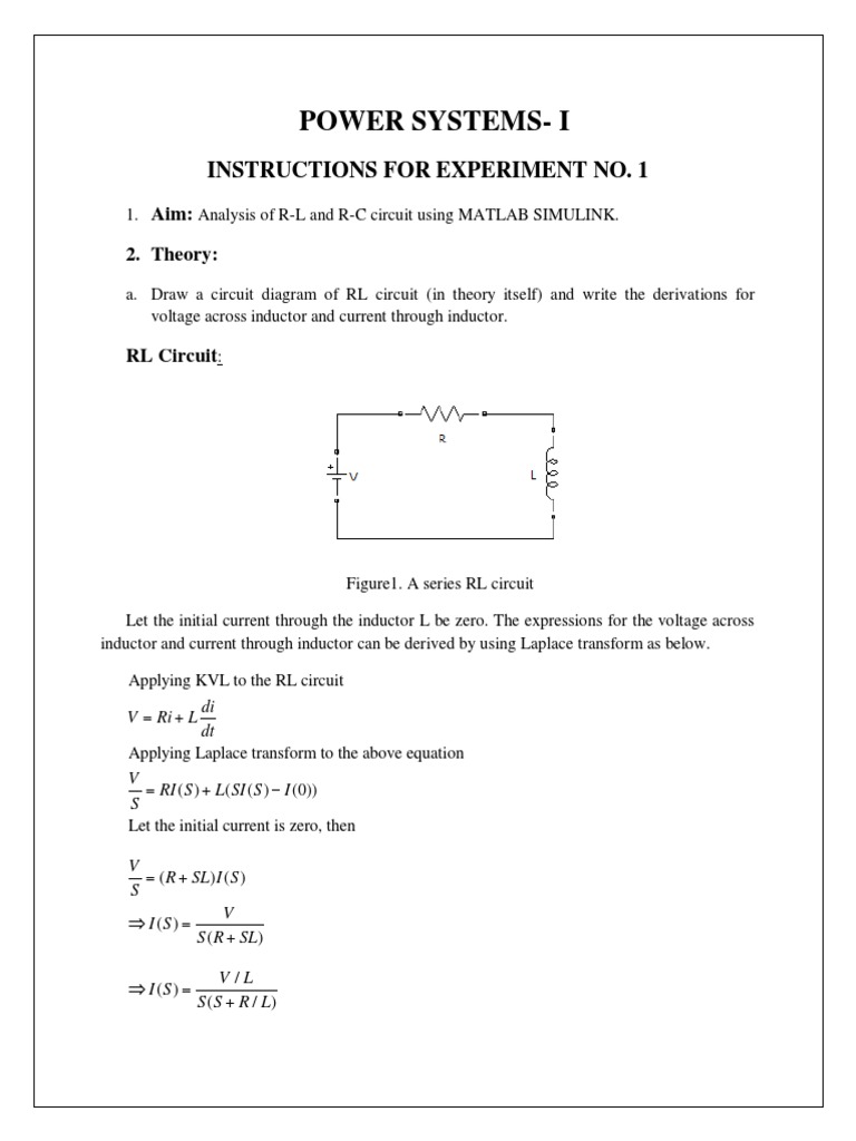 PS1 Instructions Expt1 | PDF | Electrical Network | Physical Quantities